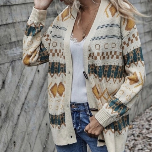 Sweaters | Hp Toggle Native Knit Cardigan Soft And Warm Long Sleeved S ...